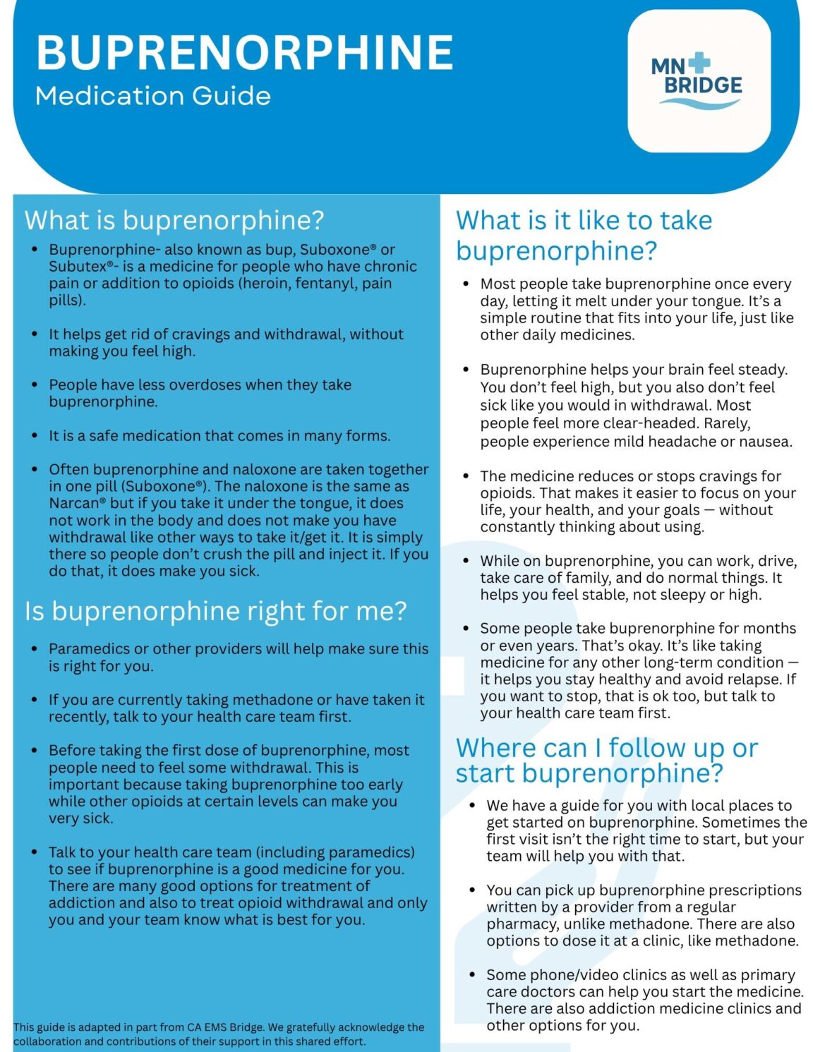 Buprenorphine Medication Guide - MN Bridge